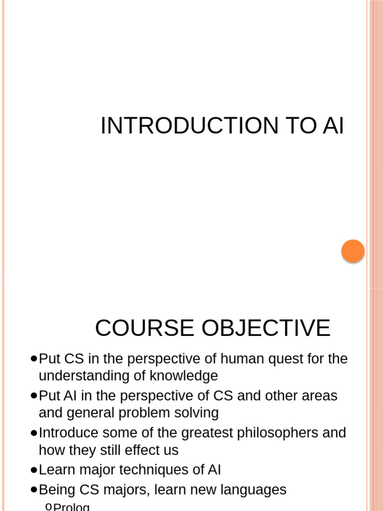 Lec 1 Introduction To Ai | PDF | Artificial Intelligence | Intelligence (AI) & Semantics