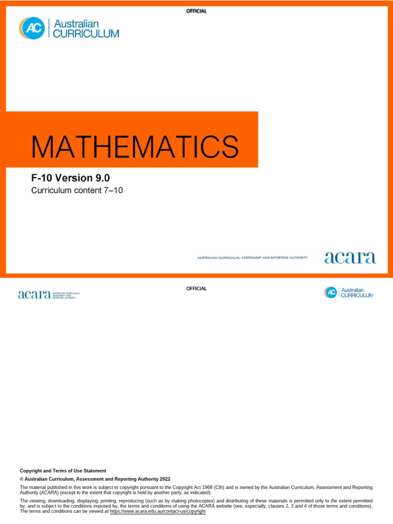 Mathematics Curriculum Content 7 10 v9 | PDF | Area | Triangle