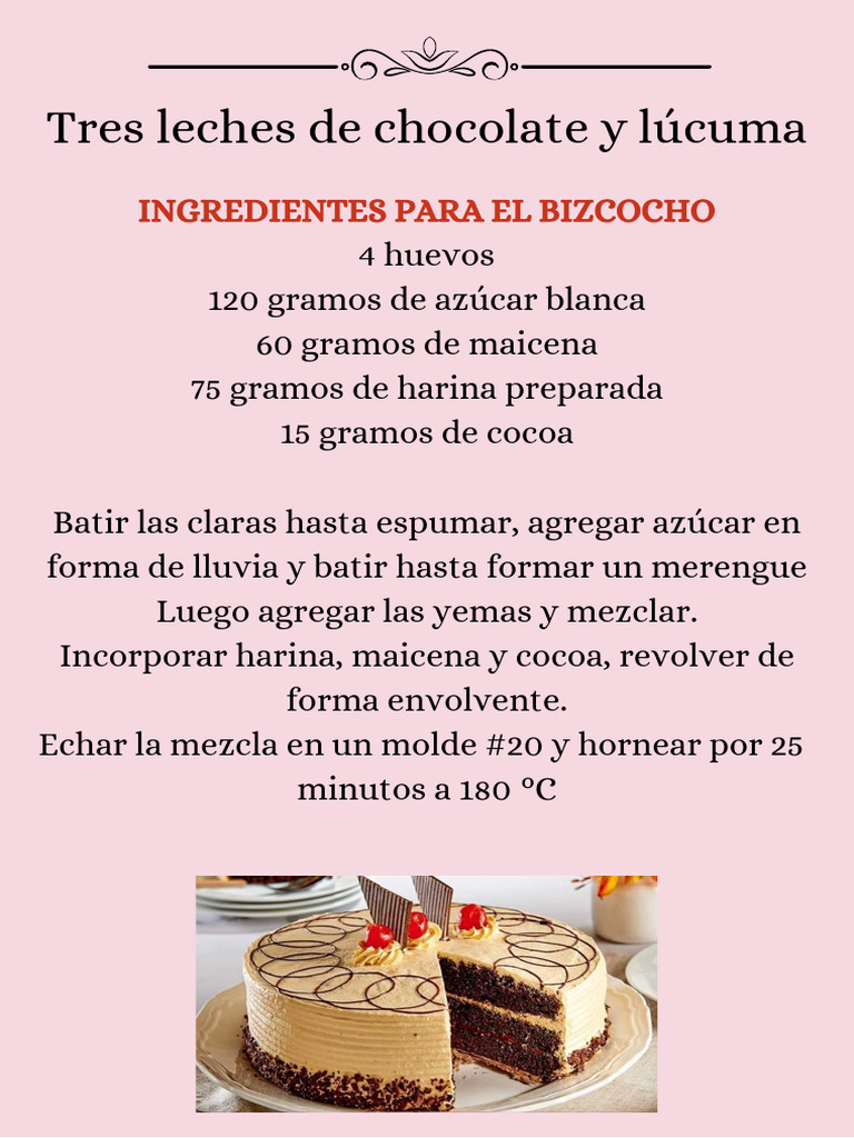 Tres Leches | PDF | lactoso | Leche de coco