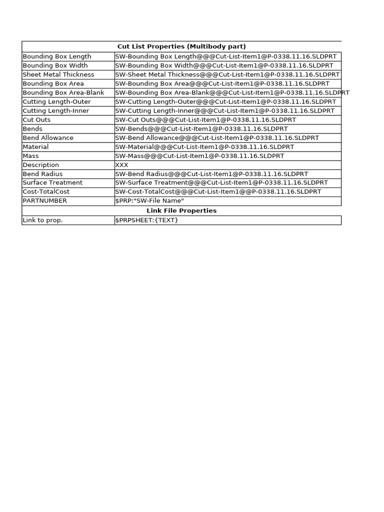 Cut List Properties for Multibody Parts | PDF | Science & Mathematics ...