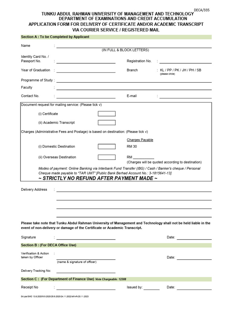 Strictly No Refund After Payment Made | PDF | Cheque | Registered Mail