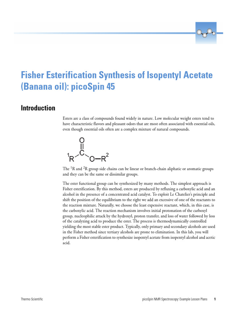 pS45 Fisher Isoamyl Acetate | PDF | Proton Nuclear Magnetic Resonance ...