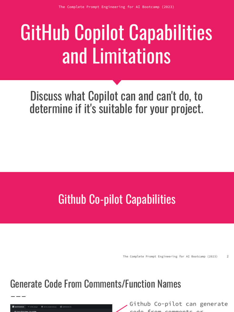 GitHub, Copilot Capabilities & Limitations | PDF