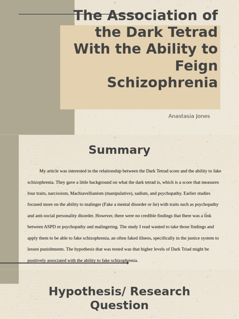 Research Paper Report | PDF | Dark Triad | Psychological Concepts