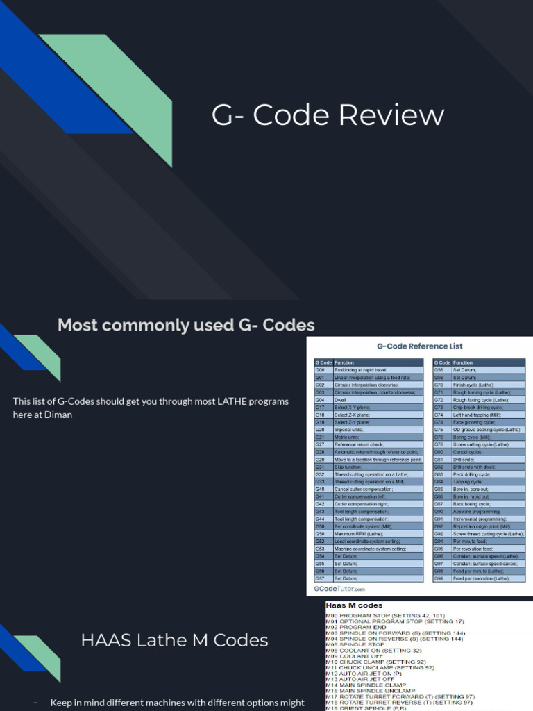 G- Code Review | PDF | Mechanical Engineering | Industrial Processes