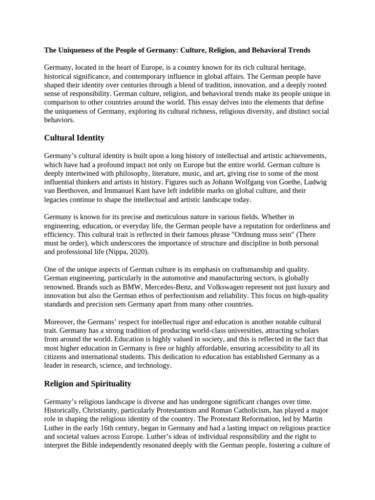 The Uniqueness of The People of Germany | PDF | Protestantism ...
