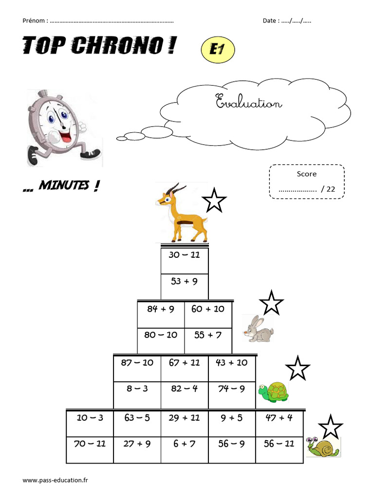 Evaluation Période 1 TOP CHRONO CE2 | PDF