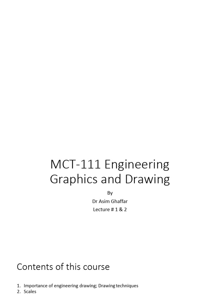 Lec 1 and 2 | PDF | Drawing | Technical Drawing