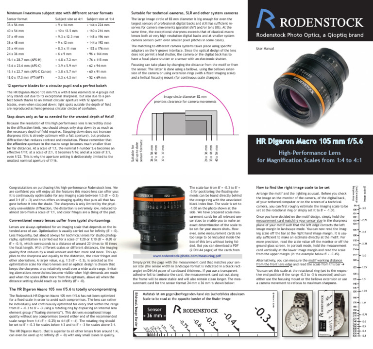 Macro HR Digaron User Guide A4151 | PDF | Macro Photography | Camera