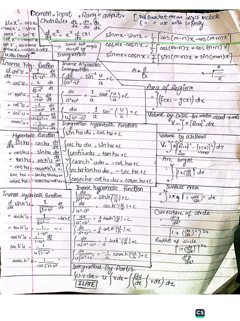 Calculus Formulas | PDF
