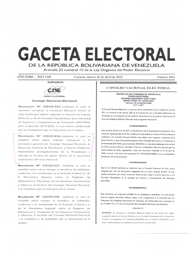 Gaceta Electoral 1011 | PDF