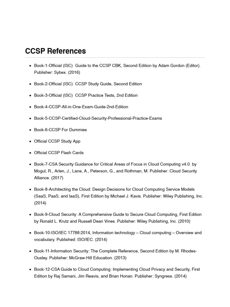 CCSP Reference Material | PDF | Computing | Information Technology