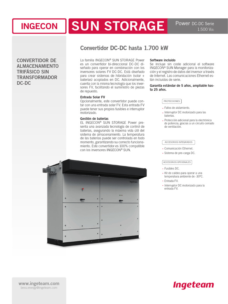 Ingeteam Sun Storage | PDF | Fusible (Eléctrico) | Fotovoltaica