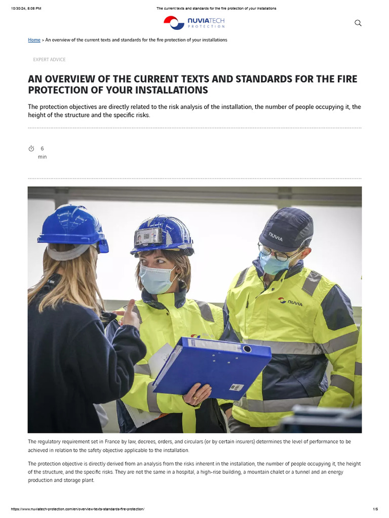 The Current Texts and Standards For The Fire Protection of Your ...