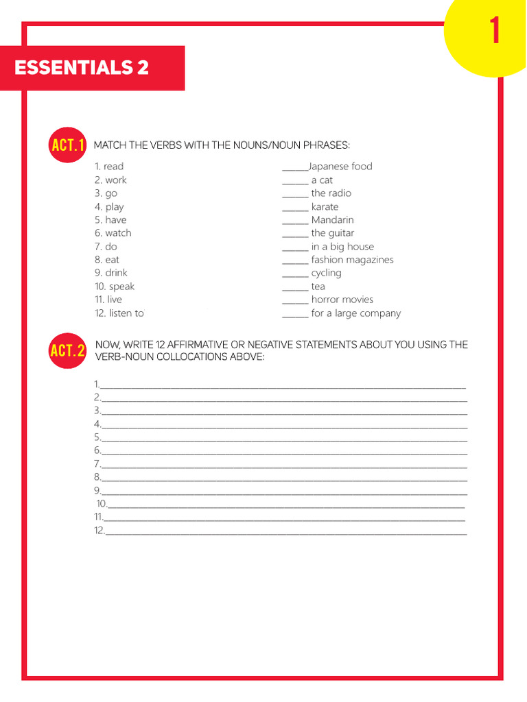 (CNA) Activity - Essentials 2 | PDF | Languages | Foreign Language Studies