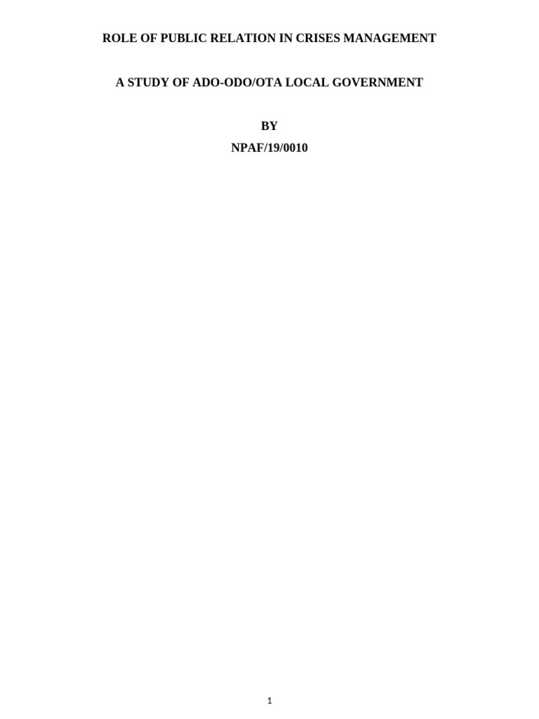 Public Relations in Crisis Management | PDF | Public Relations | Business