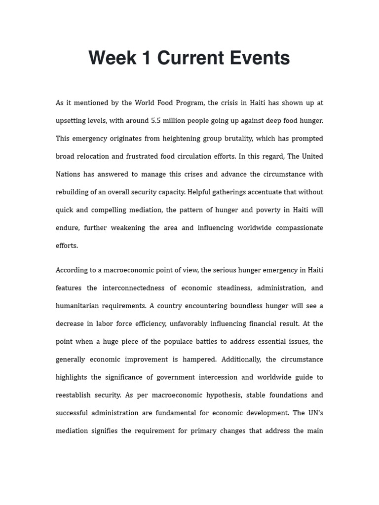 Current Events Response | PDF | Finance & Money Management | Social Science