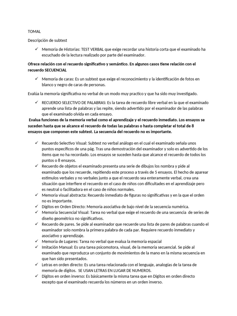 TOMAL | PDF | Recuperar (memoria) | Memoria