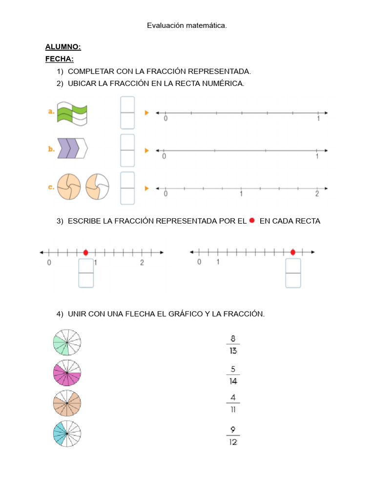 Eval. Mat Fracciones | PDF | Métodos y materiales de enseñanza
