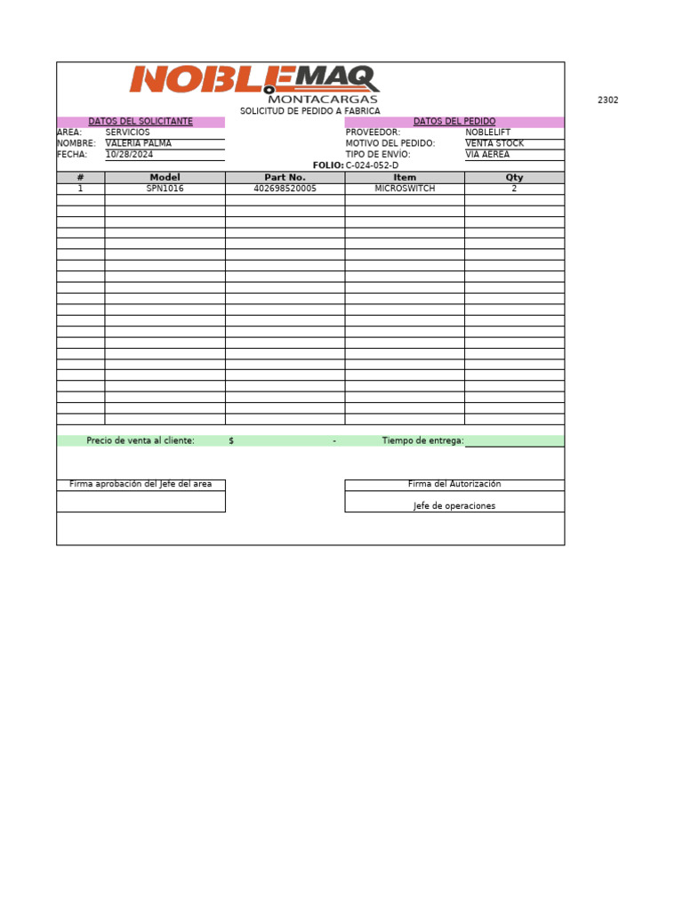 Folio: # Model Part No. Item Qty | PDF