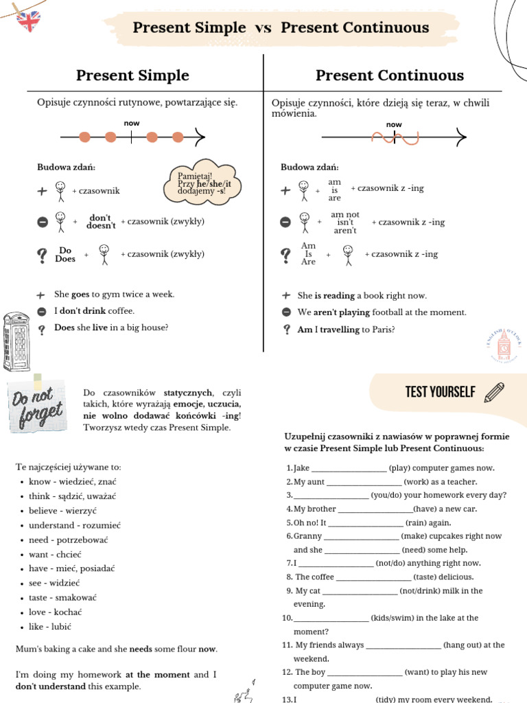 Present Simple and Continuous | PDF
