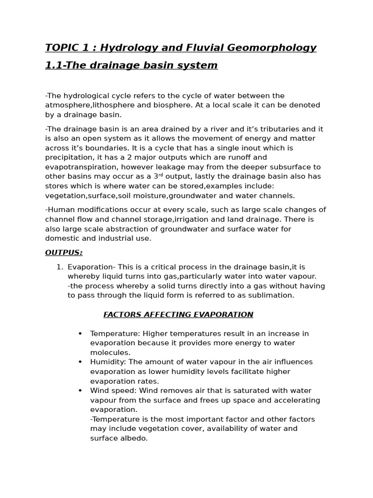 Geography Notes | PDF | Discharge (Hydrology) | Groundwater