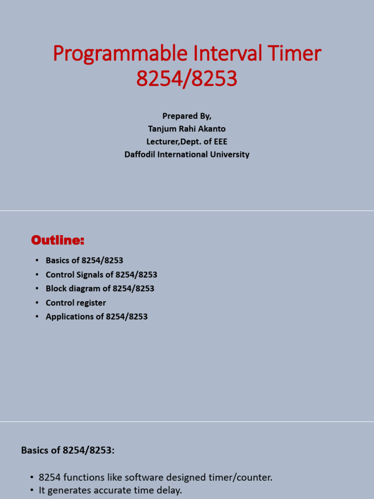 Programmable Interval Timer_8254 (1) | PDF | Electronic Circuits | Computer Architecture