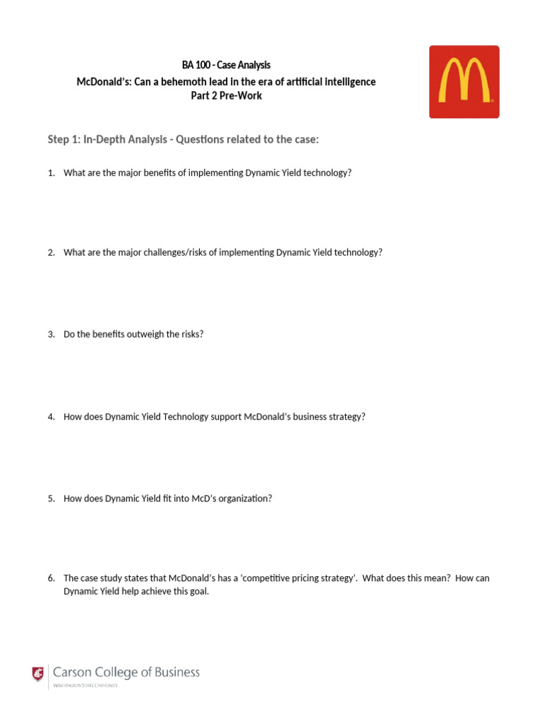 McDonald's Dynamic Yield Case Analysis | PDF | Business