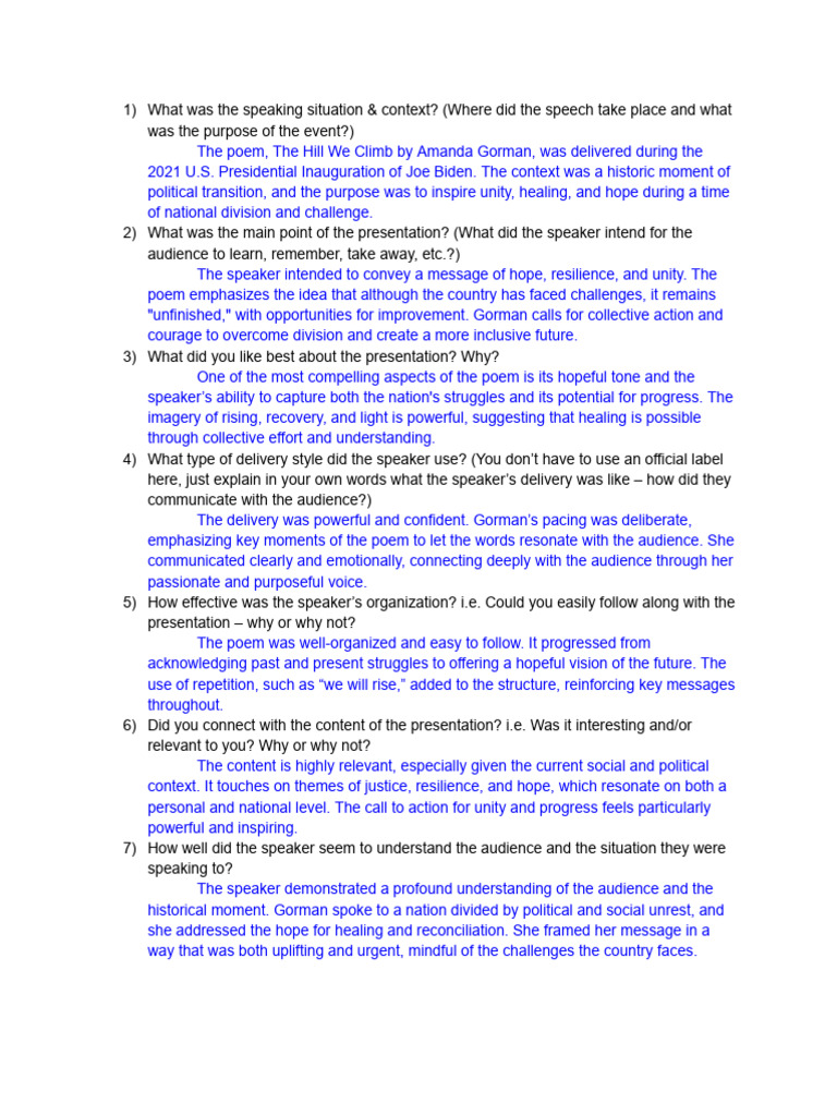 Critique of A Professional Speaker | PDF | Human Communication | Cognition