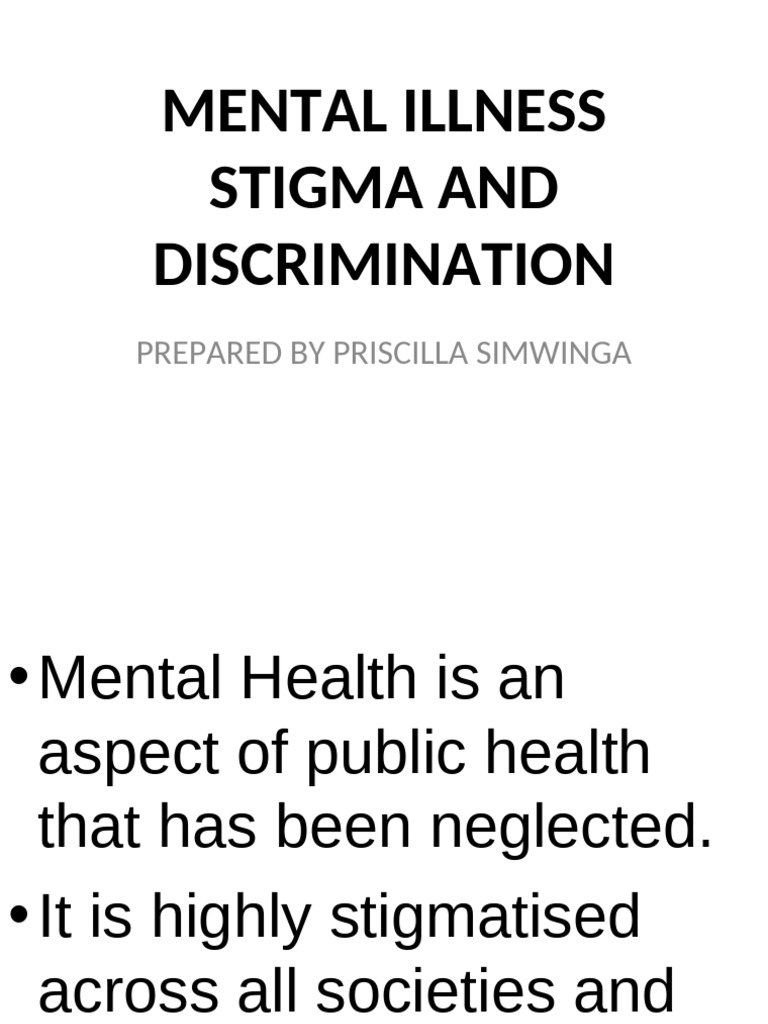 Stigma and Discrimination | PDF | Social Stigma | Mental Disorder