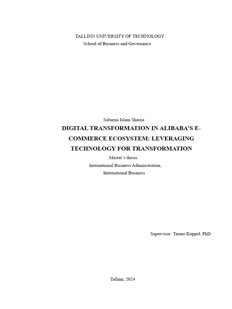 Digital Transformation in Alibaba'S E-Commerce Ecosystem: Leveraging ...