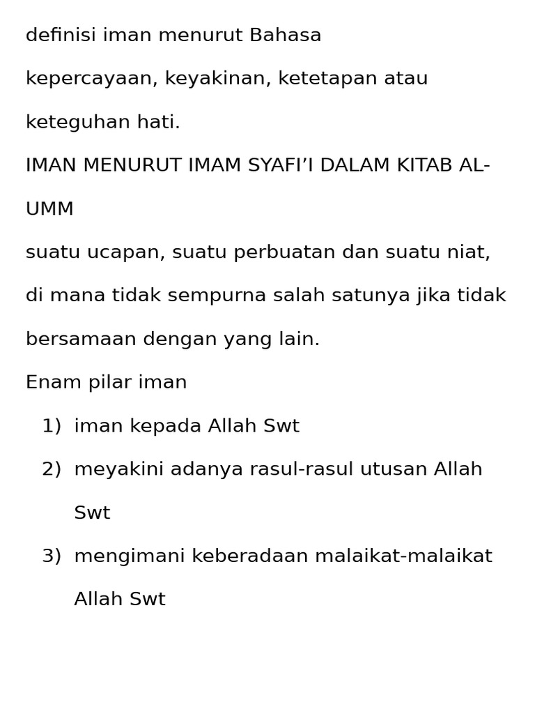 Definisi dan Pengertian Iman | PDF
