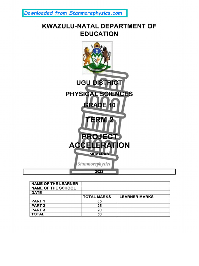 UGU District Physical Sciences Grade 10 Term 2 Practical 2022 | PDF