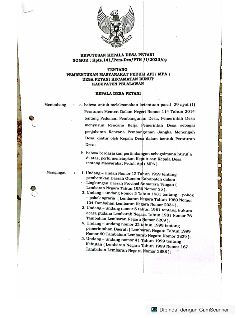 SK - MPA - Desa Petani | PDF