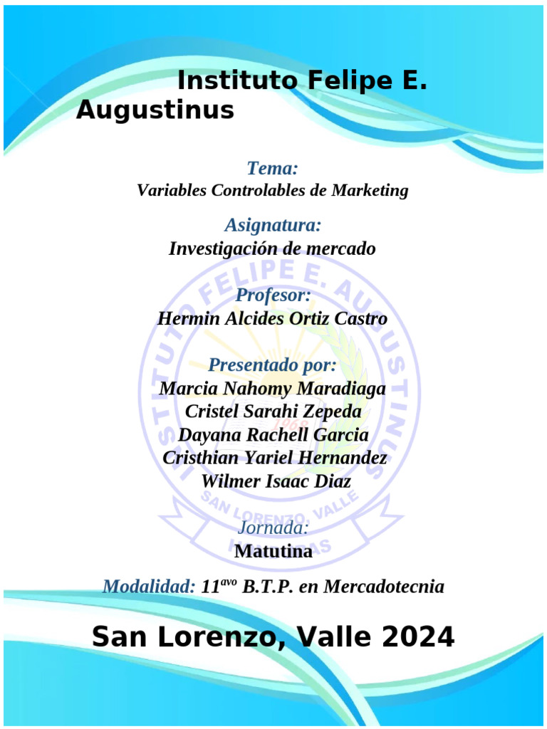Informe Variables Controlables de Marketing | PDF | Marketing | Business