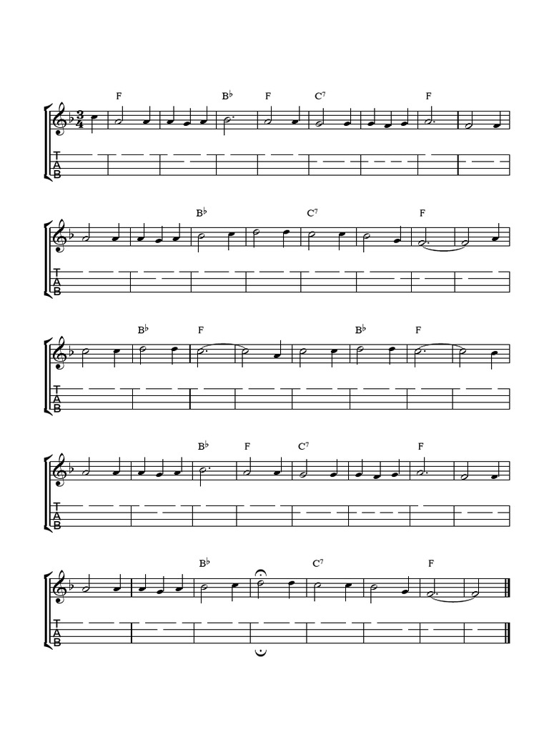 For He's A Jolly Good Fellow Ukulele Tab | PDF
