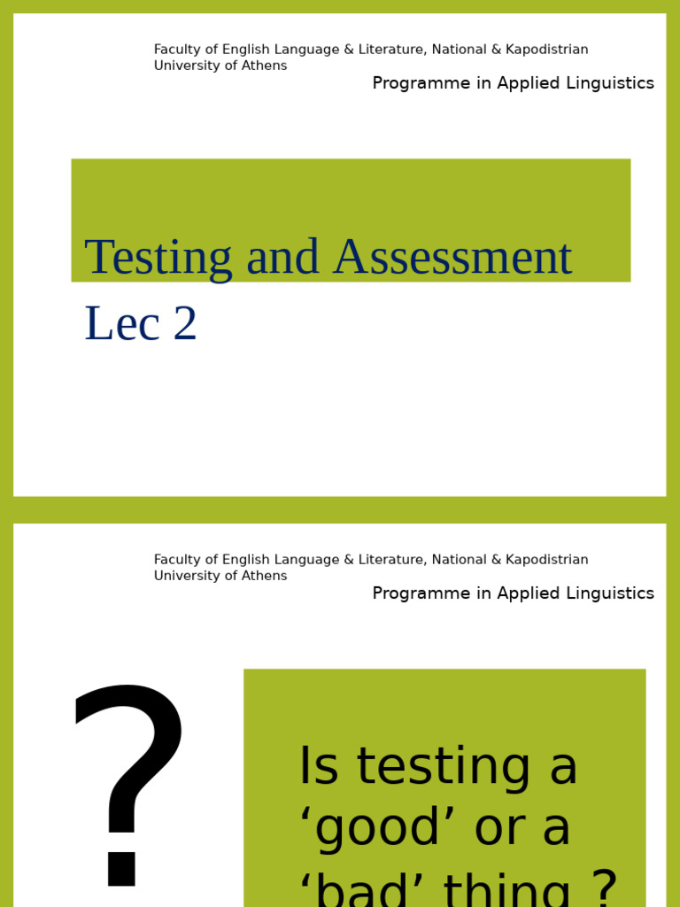 Testing and Assessment | PDF | Educational Assessment | Validity ...