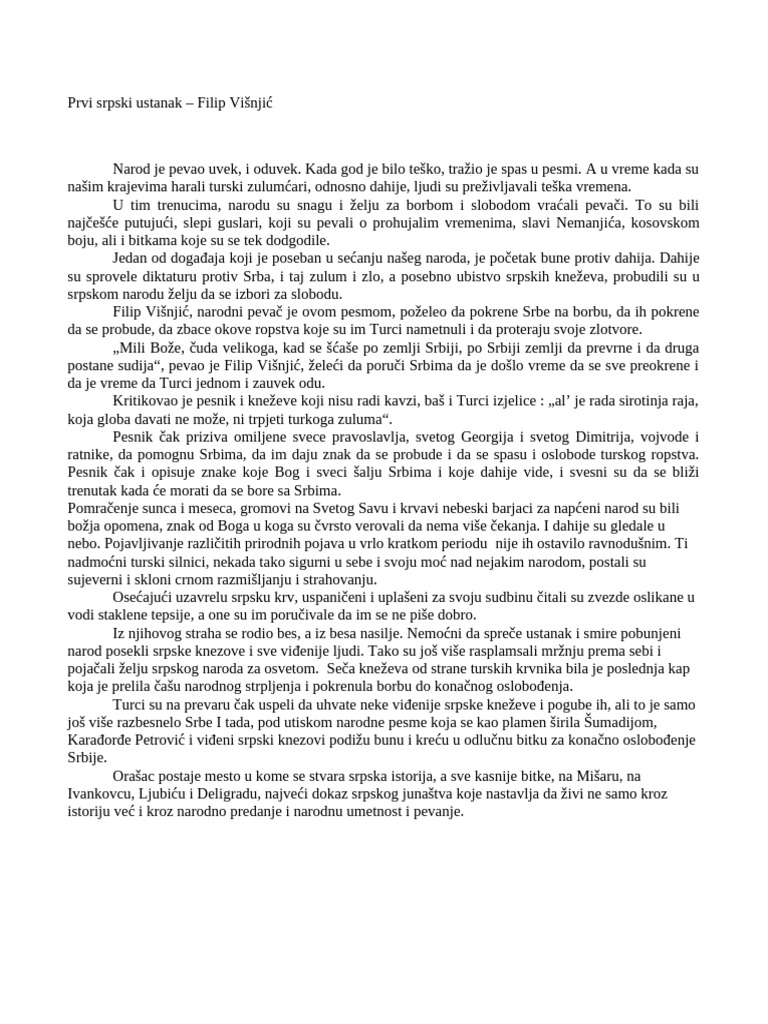 Prvi Srpski Ustanak | PDF