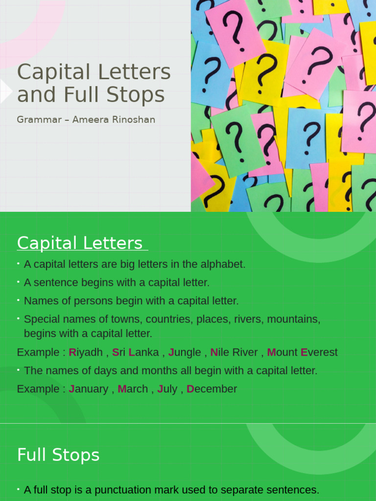 Capital Letters and Full Stops | PDF