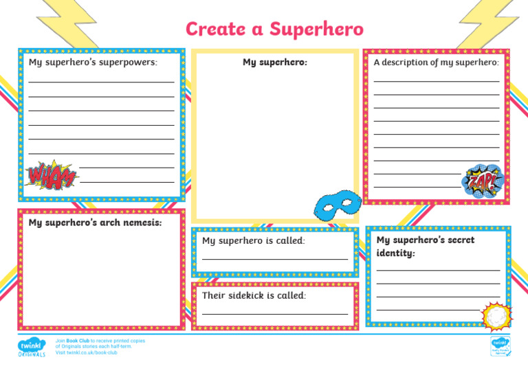 Create Your Own Superhero Template | PDF | General Fiction