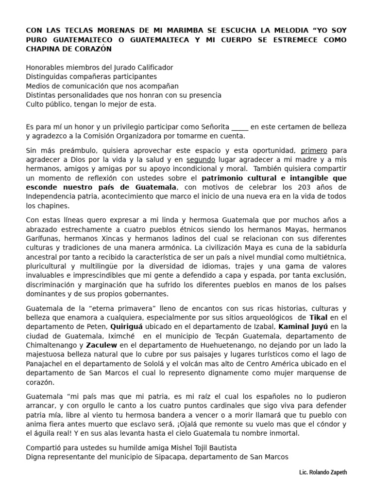 MENSAJE 15 DE SEPTIEMBRE DE 2024 Mishel | PDF | Guatemala