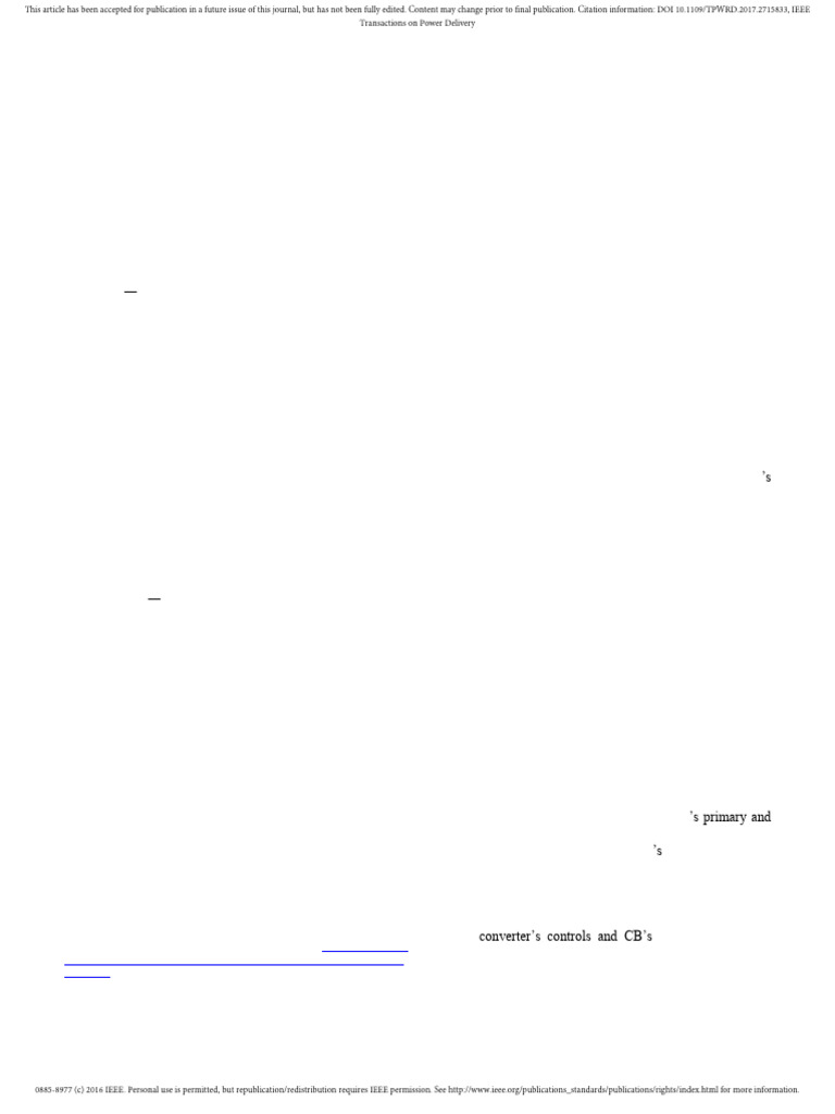 Modular Multilevel Converter Dc Fault Protection Pdf Institute Of Electrical And Electronics