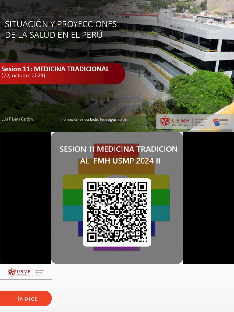 Sesion 11 Med Tradicional FMH USMP - 2024-I Llenss | PDF | medicina ...