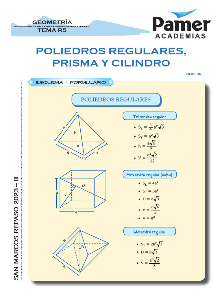 4.G - SemR5 - Poliedros Regulares, Prisma y Cilindro | PDF | Triángulo ...