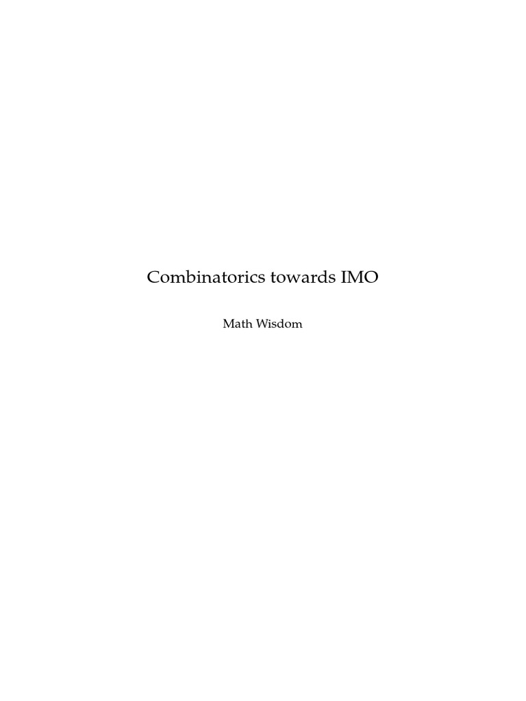Combinatorics Towards IMO | PDF | Mathematics