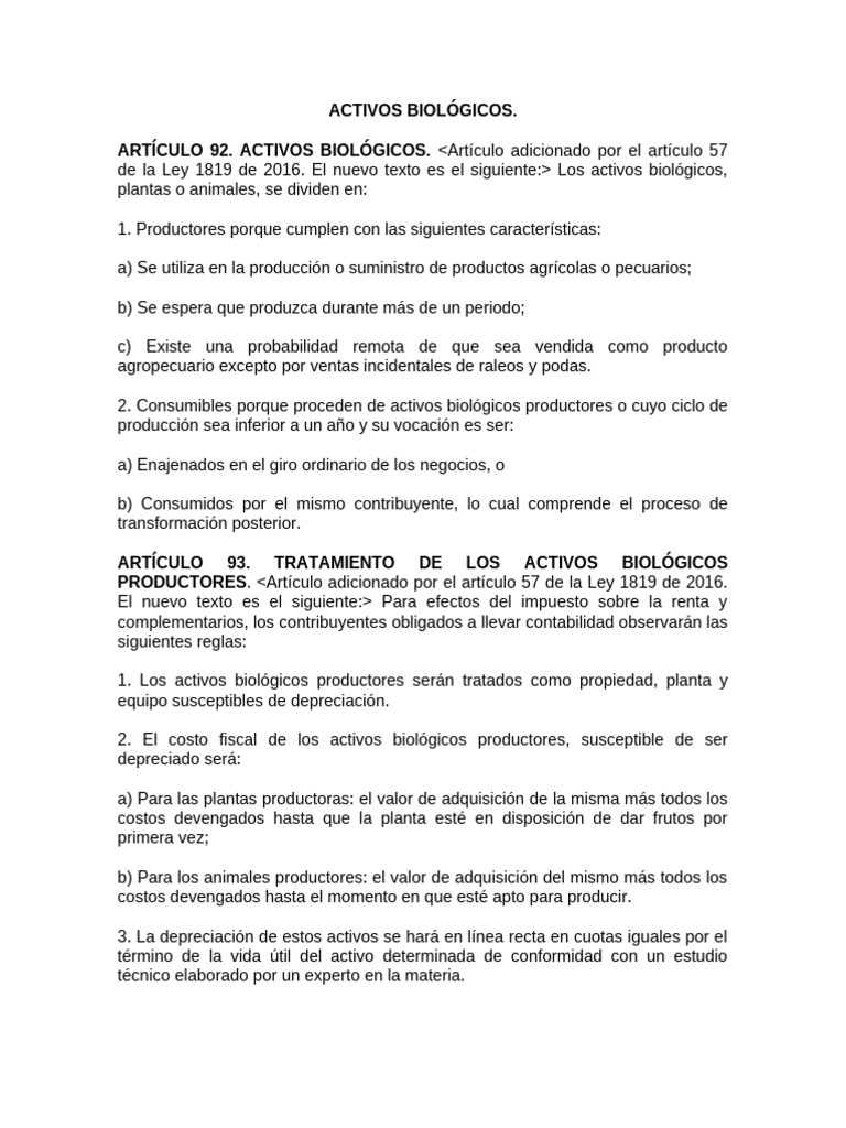 Activos Biológicos | PDF | Contabilidad | Impuestos