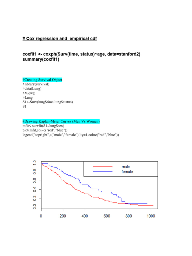 Practical_cox PH- survfit expo-weibull | PDF | Statistics | Probability Theory