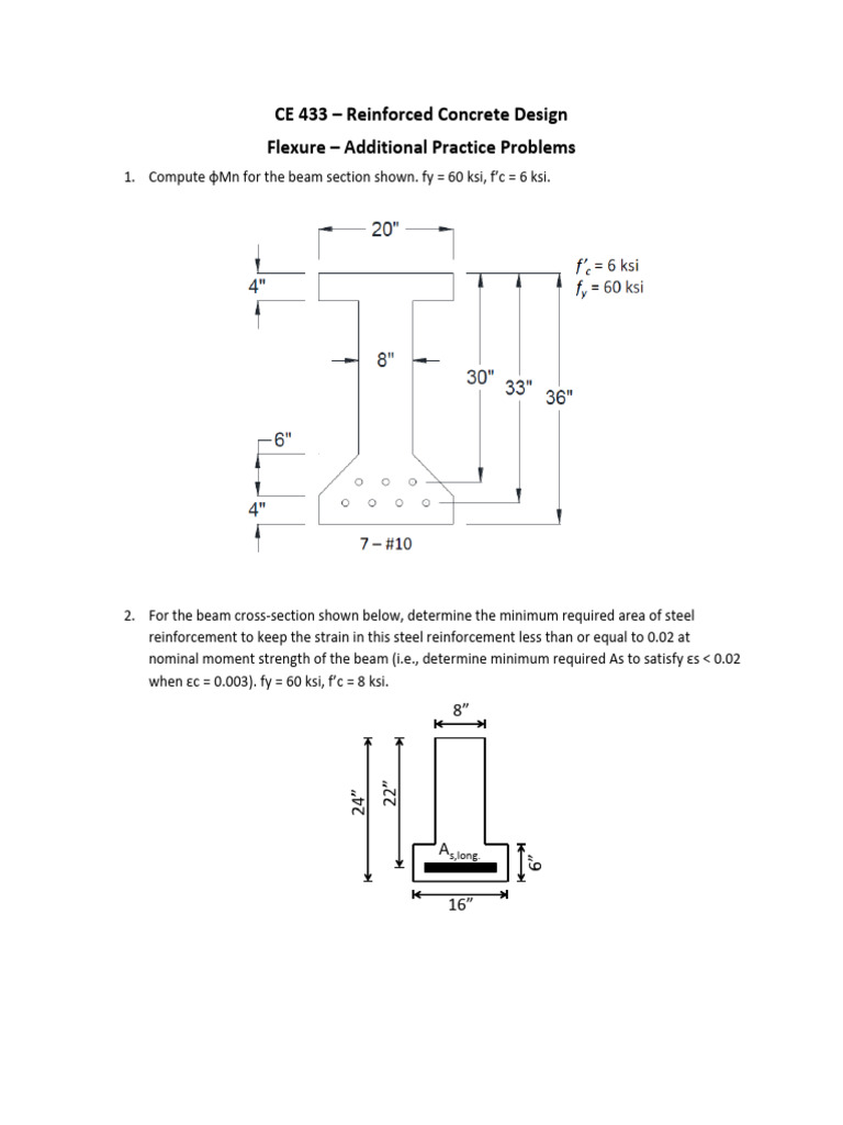 Additional Problems - Flexure | PDF