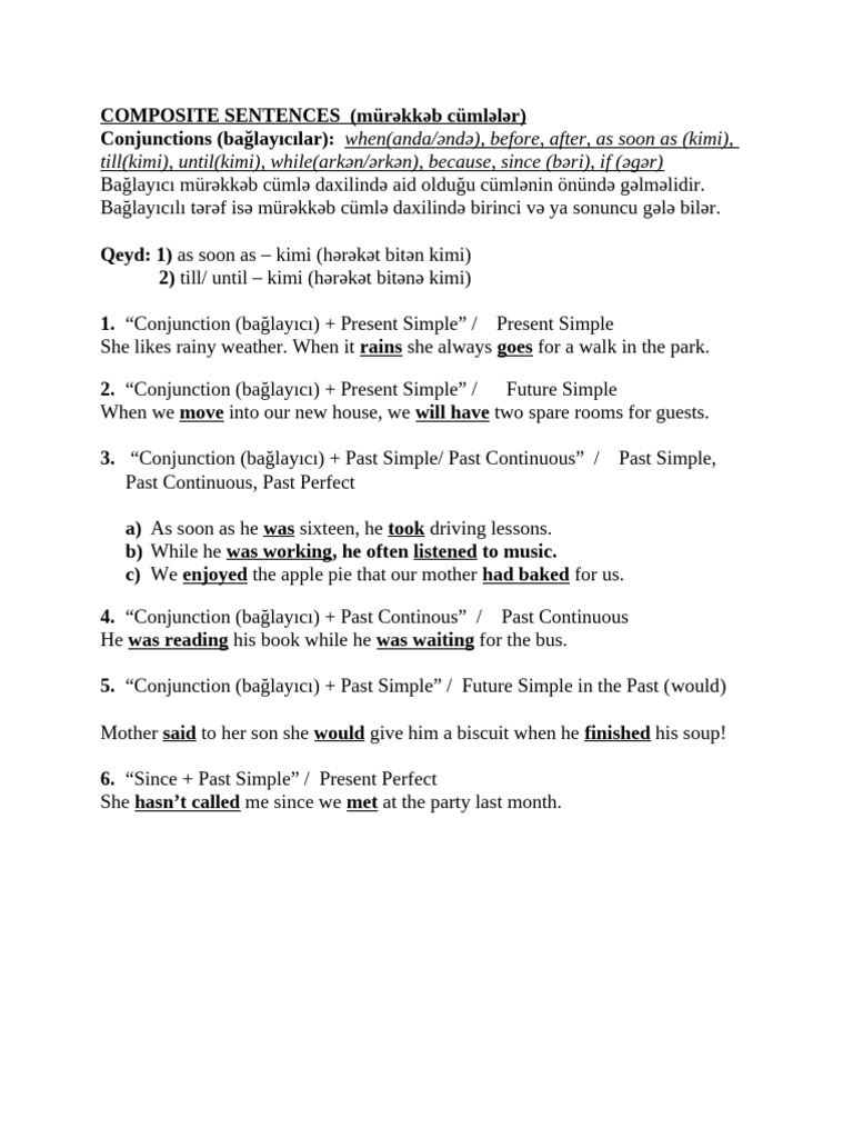 Composite Sentences | PDF