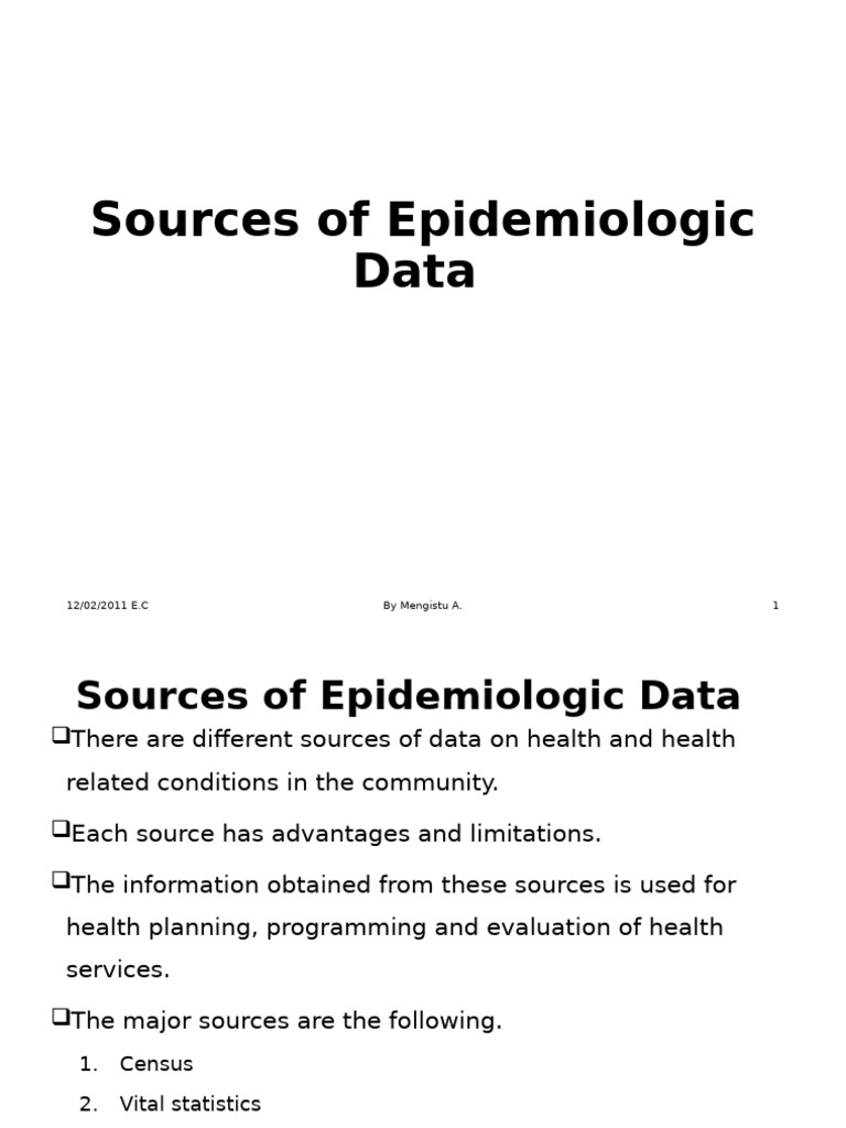 3 Sources of Epidemiologic Data | PDF | Census | Epidemiology